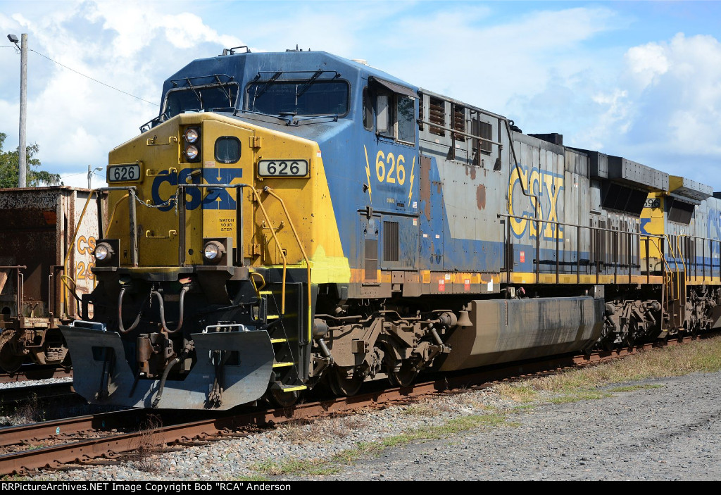 CSX 626 on ballast train A034-22